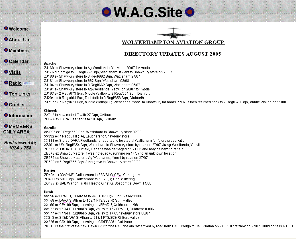 UK Military Serial Allocations